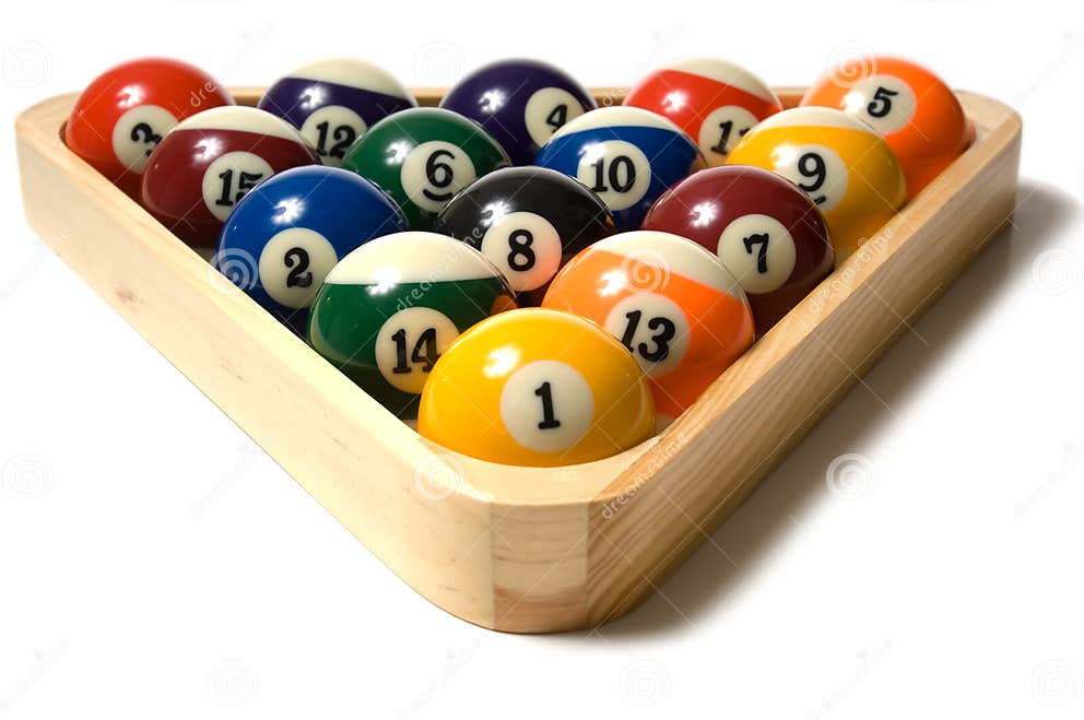 Pool balls in Rack stock photo. Image of game, billiard - 3499452