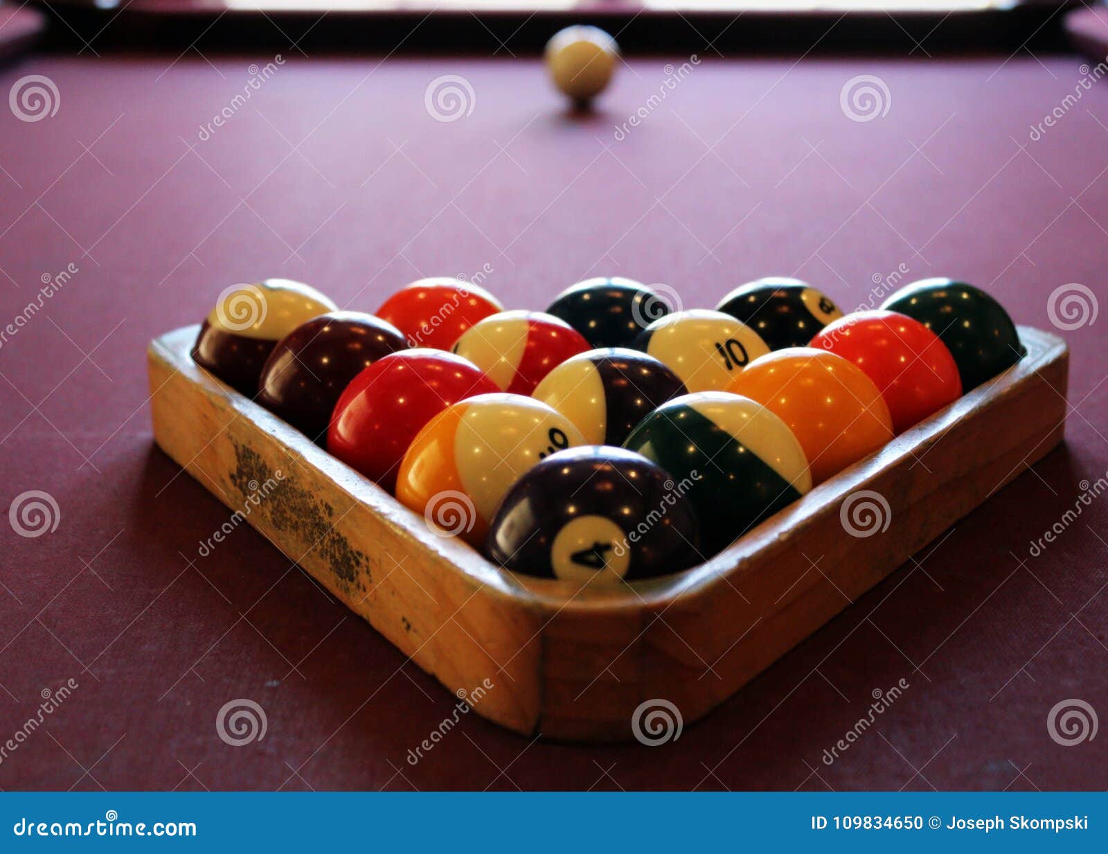 Pool Balls on Table stock photo. Image of game, distance - 109834650