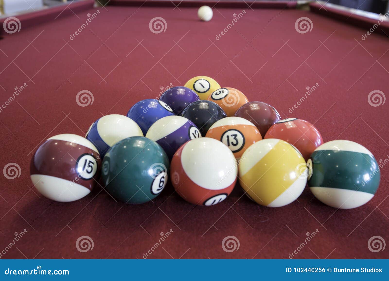 Pool Balls Red Table stock photo. Image of leisure, game - 102440256