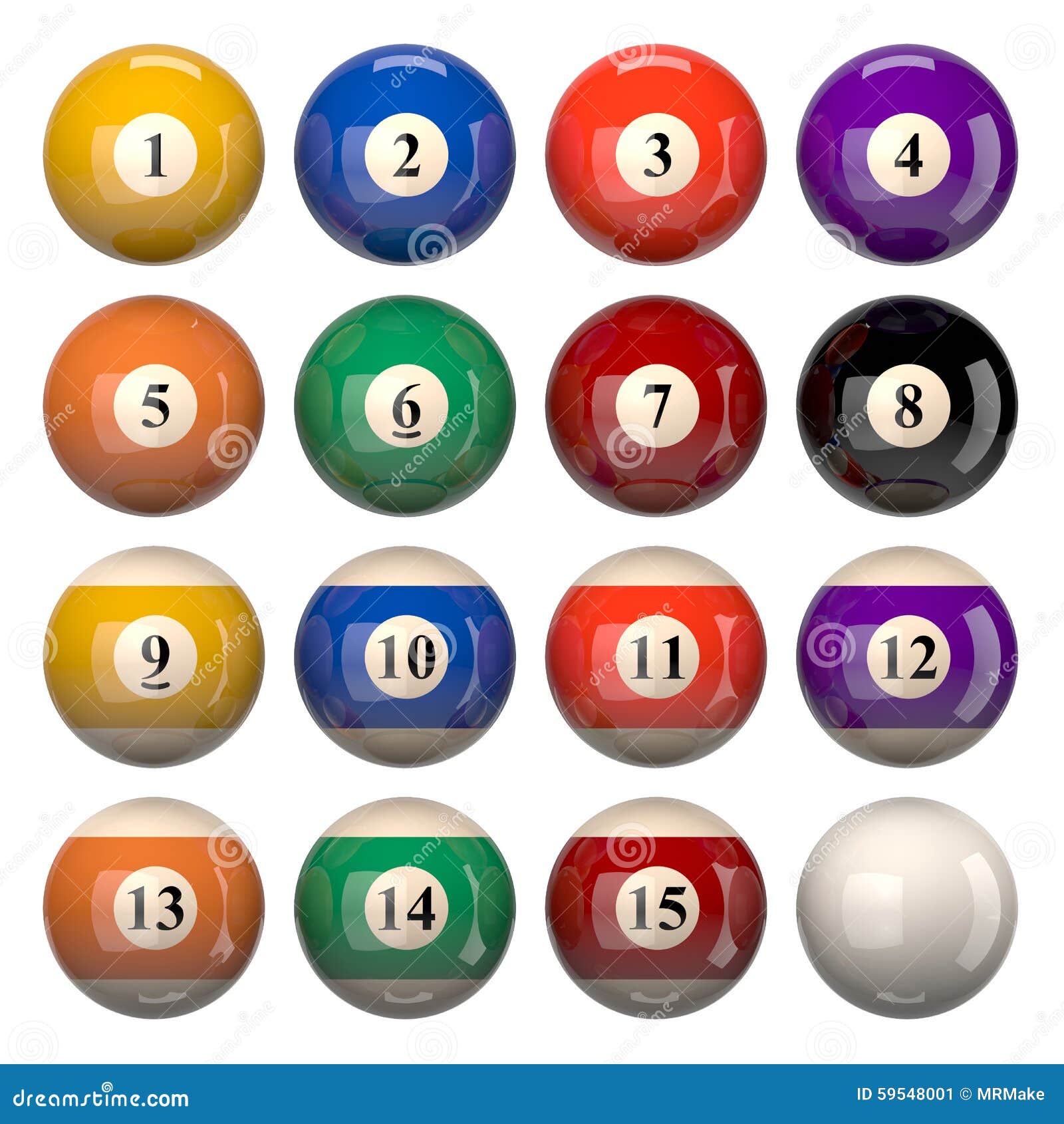 Pool Balls Set stock illustration. Illustration of game - 59548001