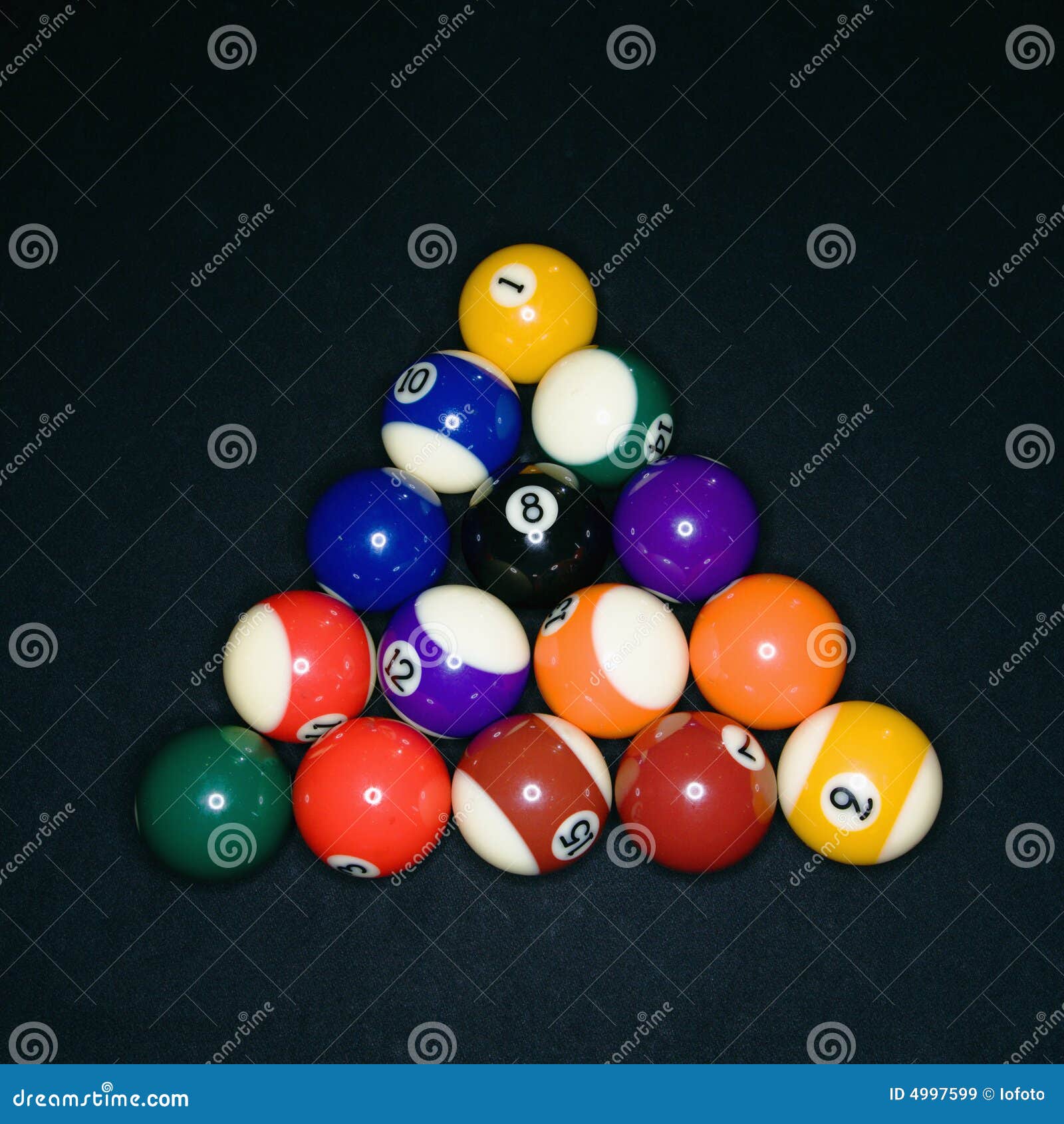 Pool balls in triangle stock image. Image of pool, ball - 4997599