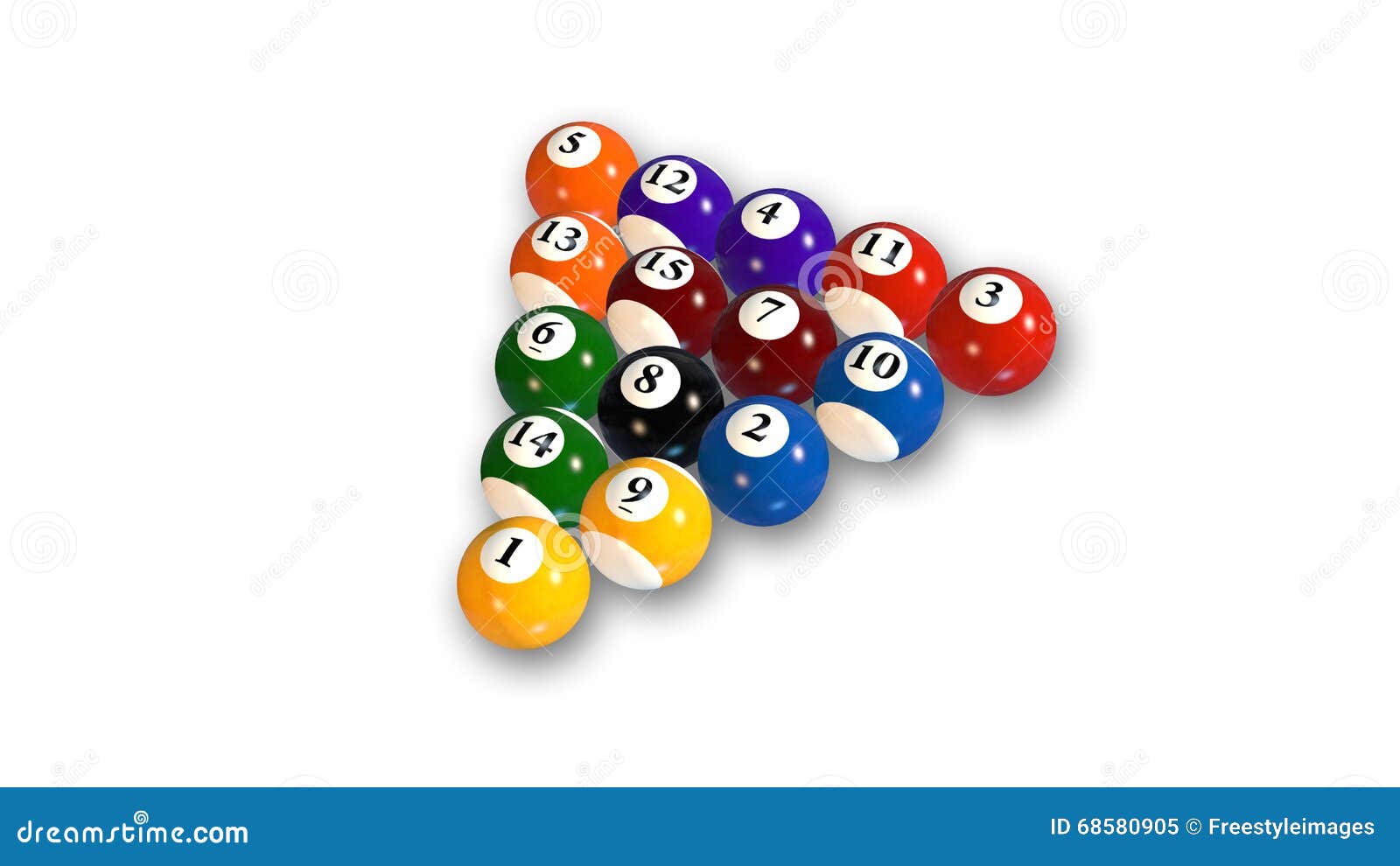 Pool Balls in Various Colors, Billiard Balls Arranged on White ...