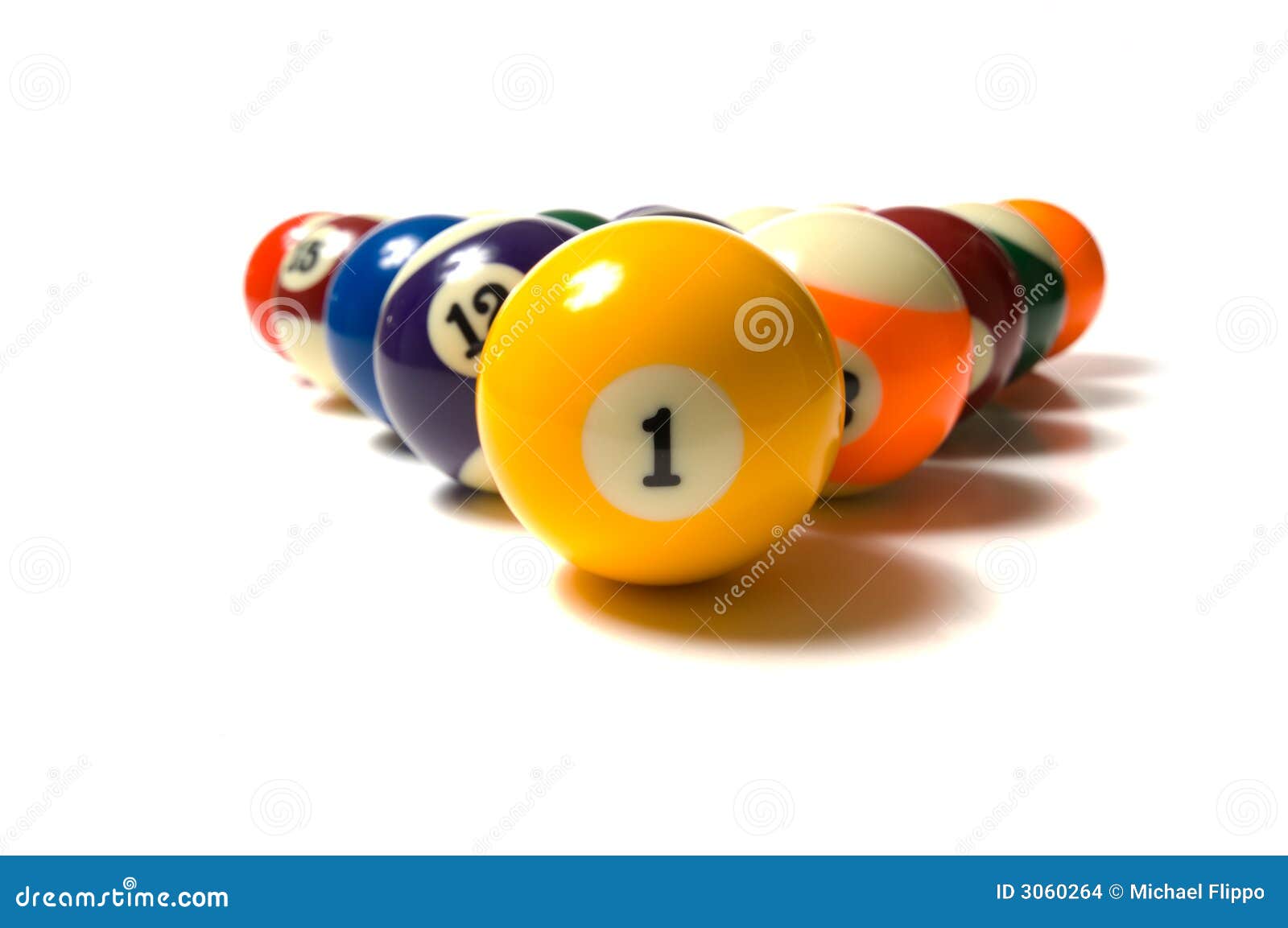 Pool Balls on white stock photo. Image of billiard, colorful - 3060264
