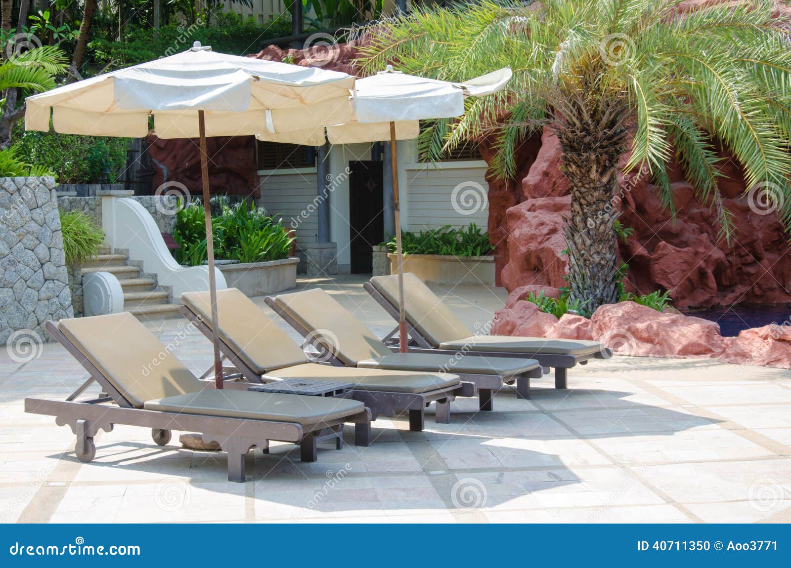 Pool Bed stock photo. Image of pools, resort, towel, beautiful - 40711350