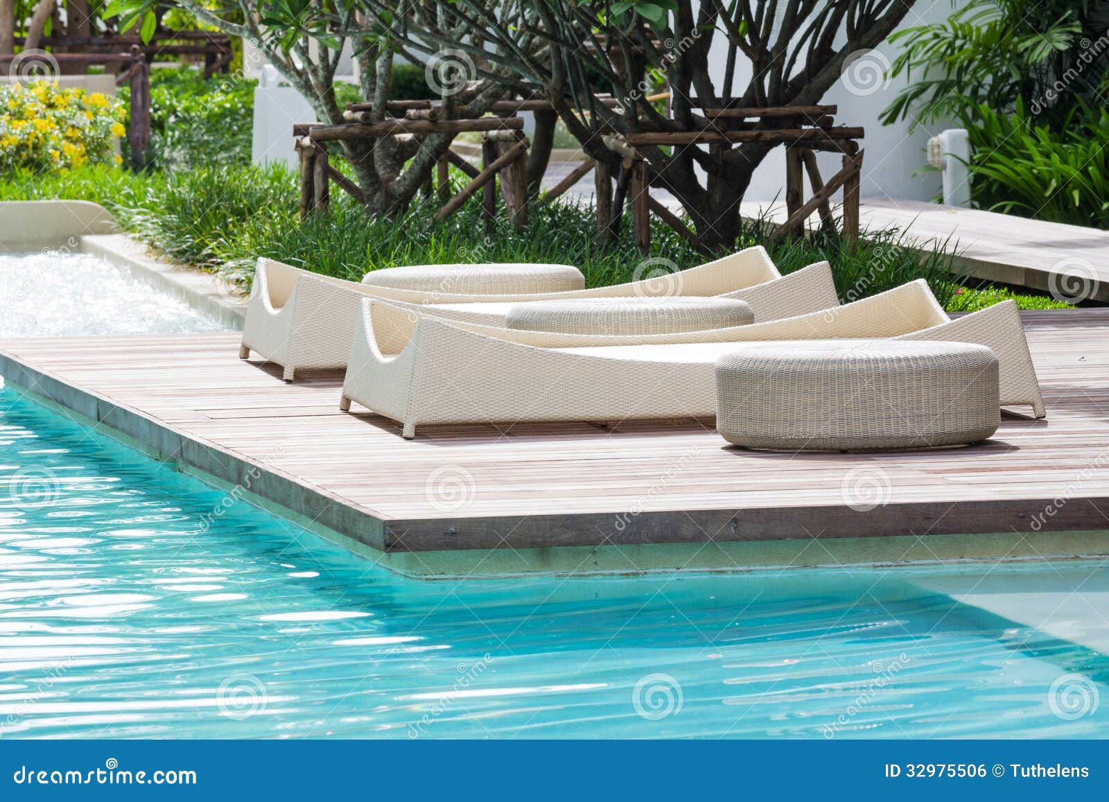 Pool bed stock photo. Image of hotel, travel, furniture - 32975506