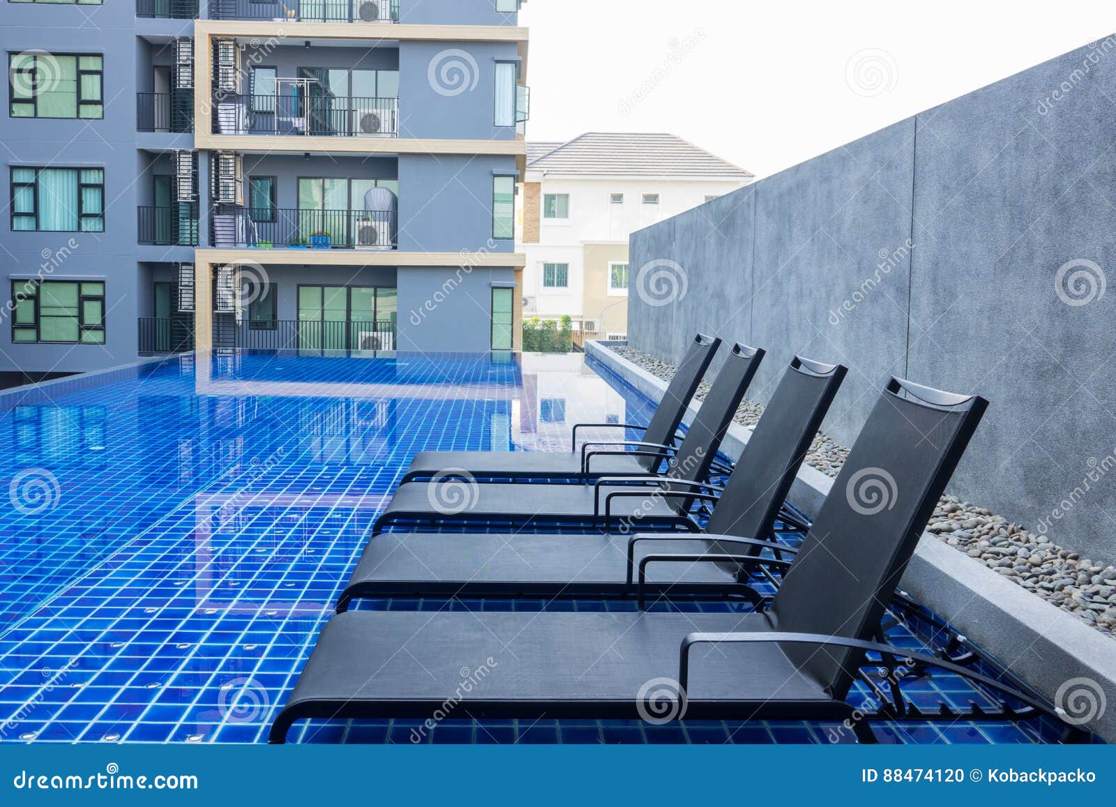 Pool Bed at the Swimming Pool Stock Photo - Image of furniture, chair ...