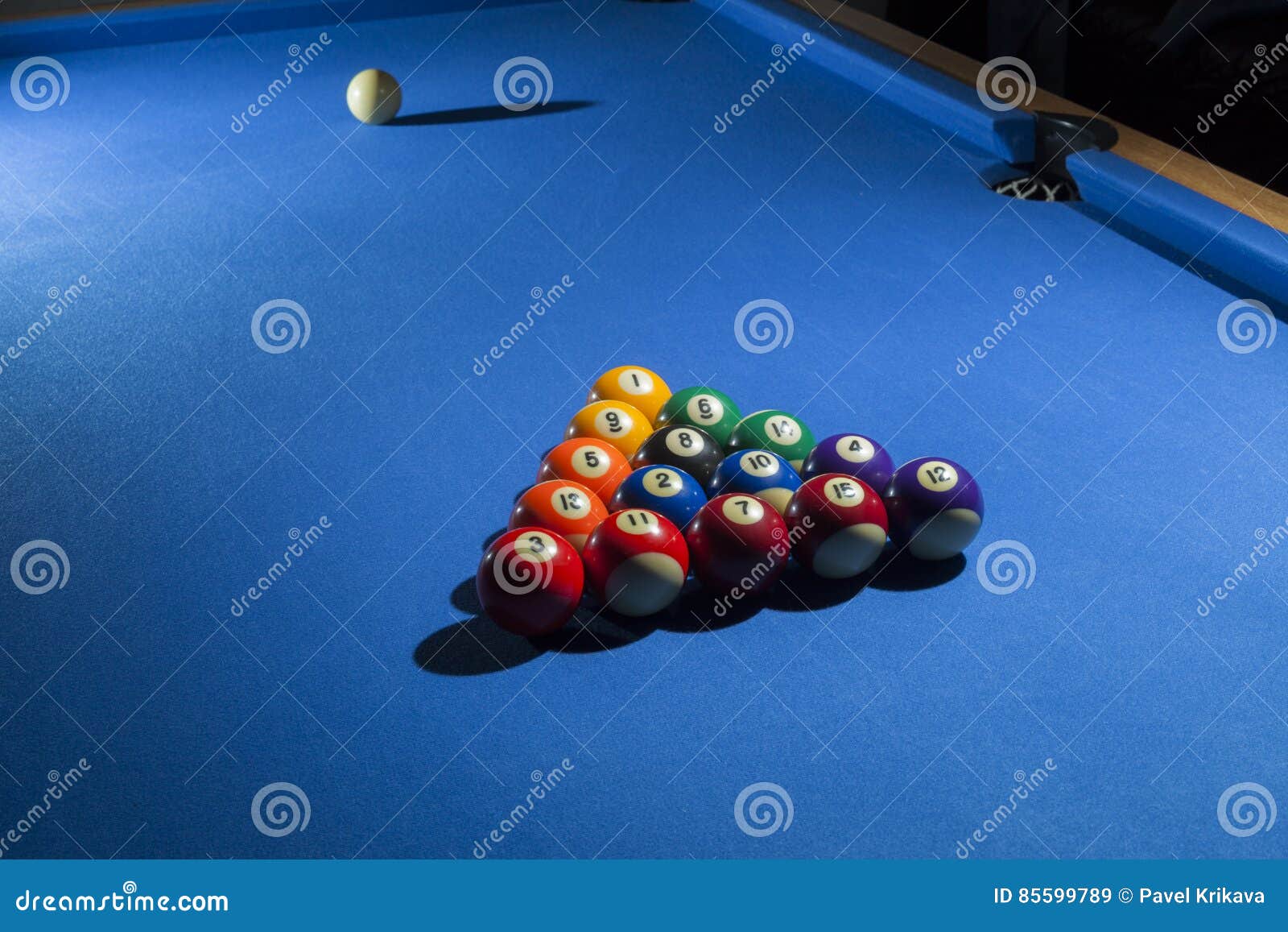 Pool Billiard Balls in Commonly Used Starting Position Stock Image ...