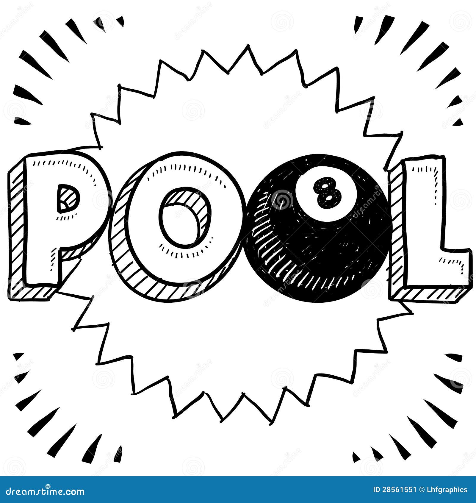 Pool billiards sketch stock vector. Illustration of billiards - 28561551