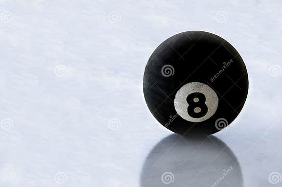 Pool Black Ball Number Eight on Ice Surface Stock Photo - Image of play ...