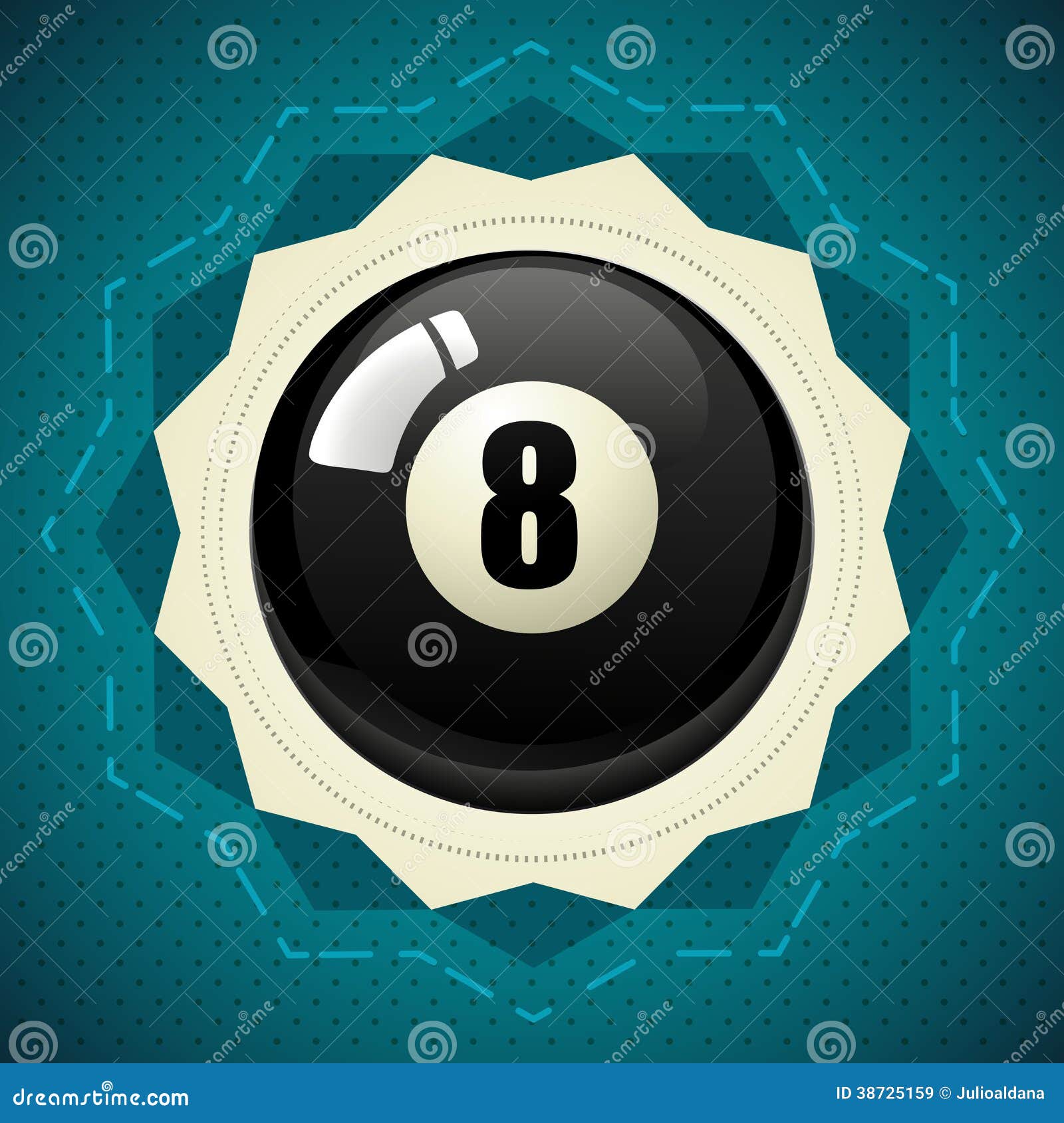 Pool Black Ball Number Eight Stock Vector - Illustration of game, cool ...