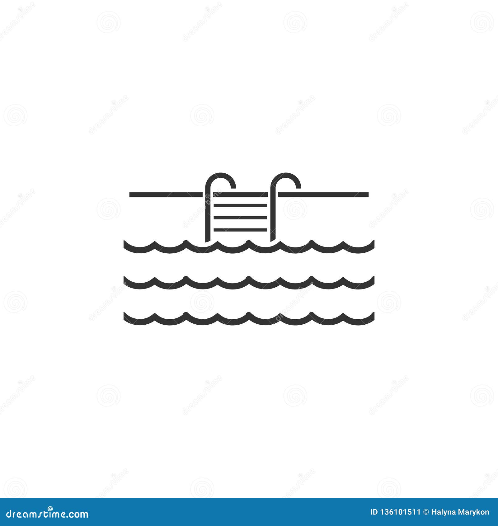 Pool icon flat stock vector. Illustration of silhouette - 136101511