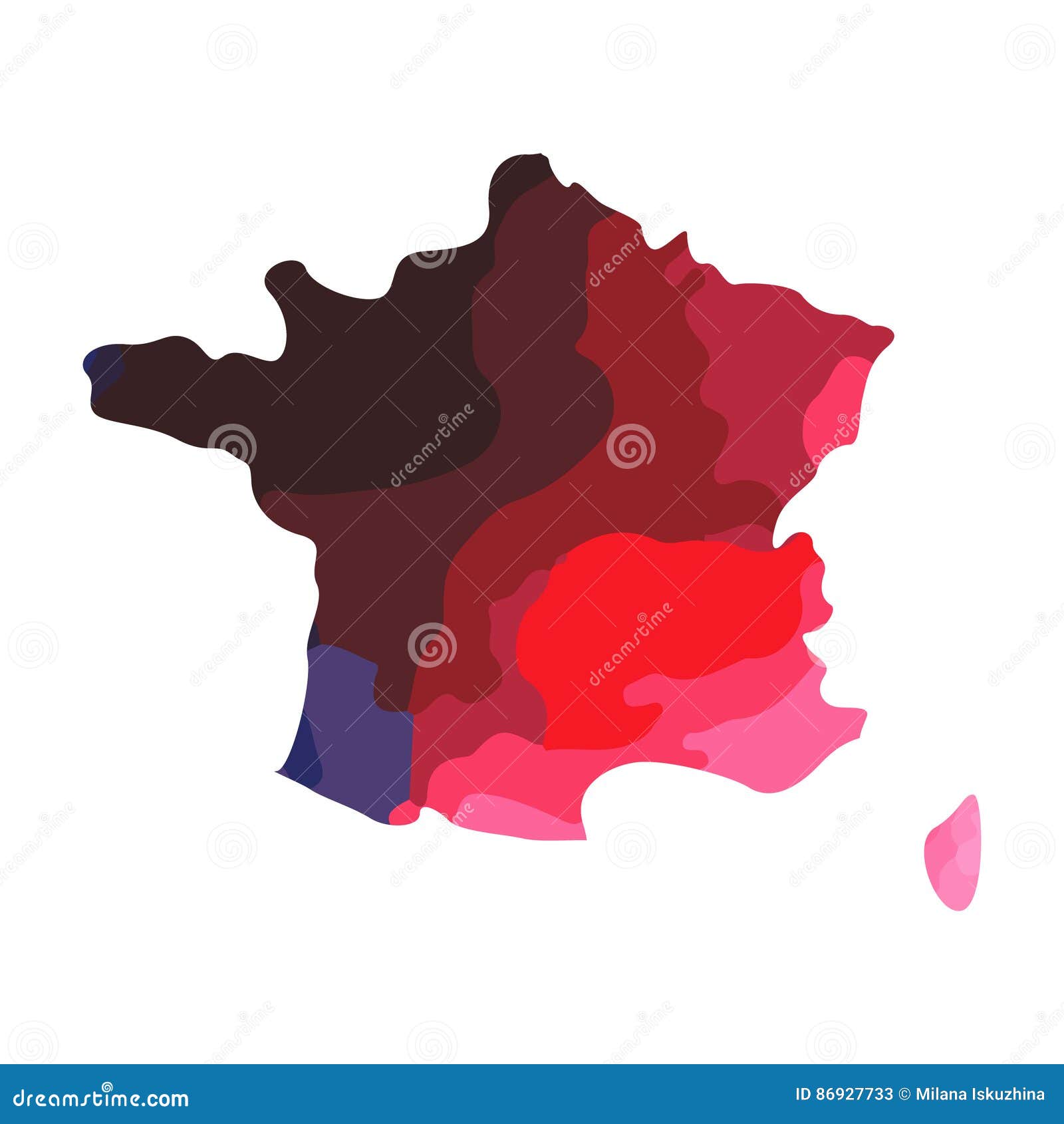 Shape Of The Map Of The France, French National Colors,state-borders ...