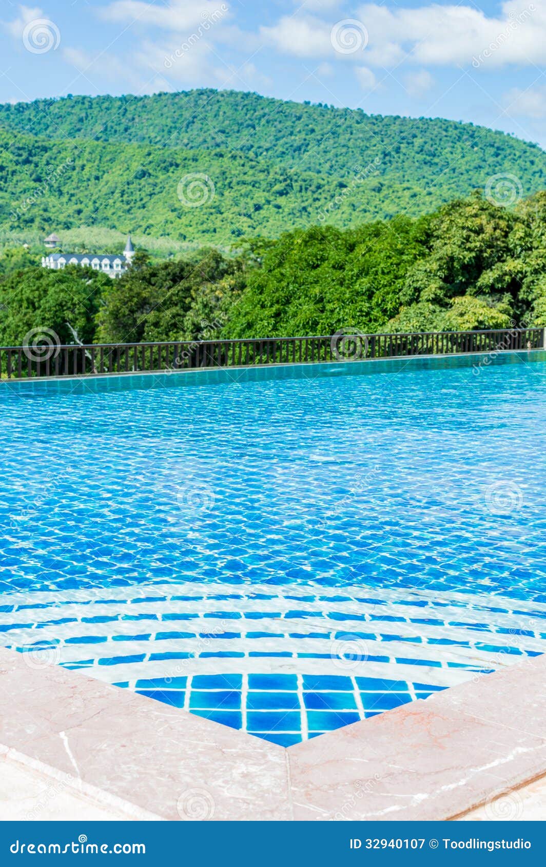 Pool Blue Color Amid Natural Forest. Stock Image - Image of ...