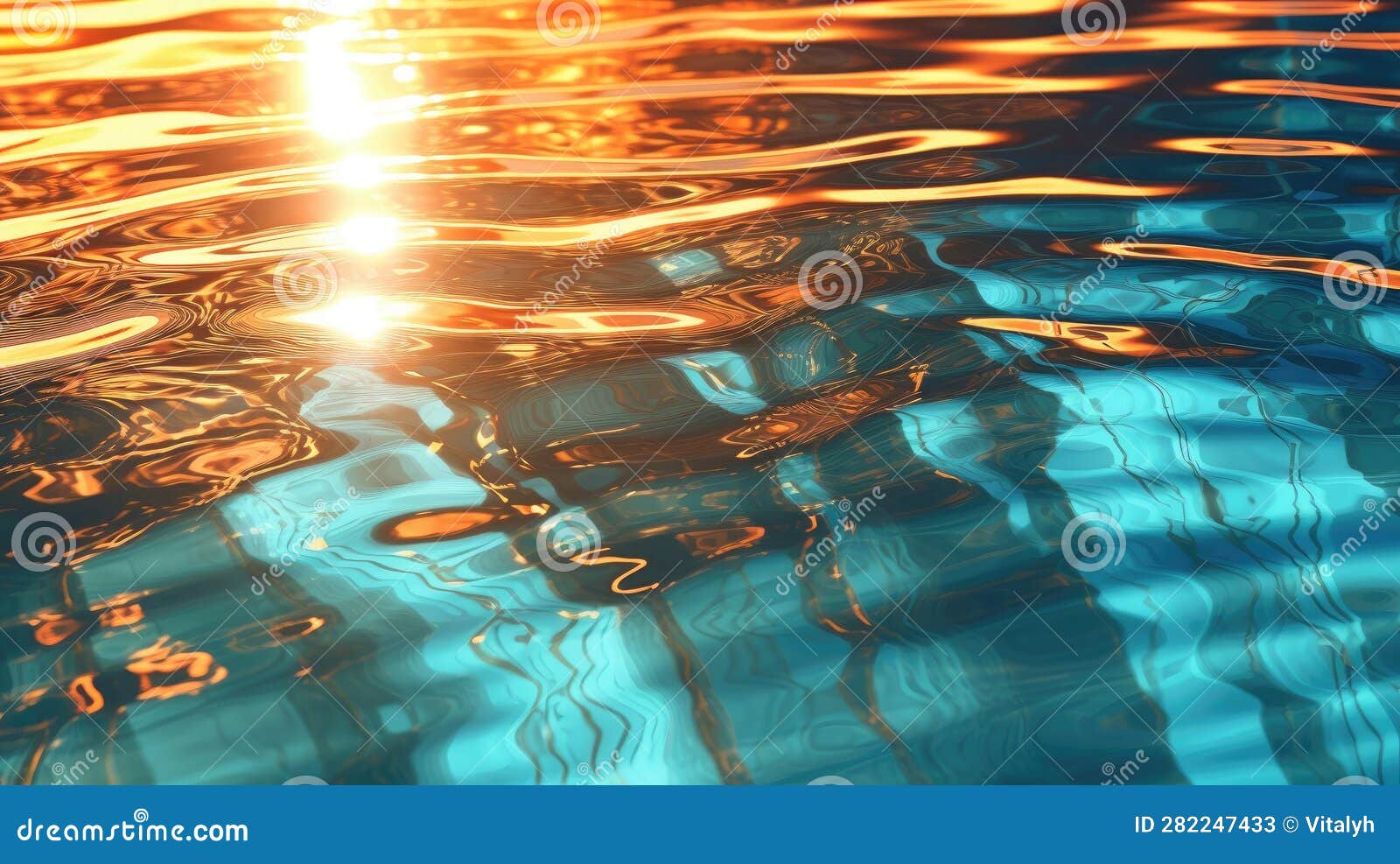 Pool Blue Transparent Clear Water Surface Background with Sunlight ...