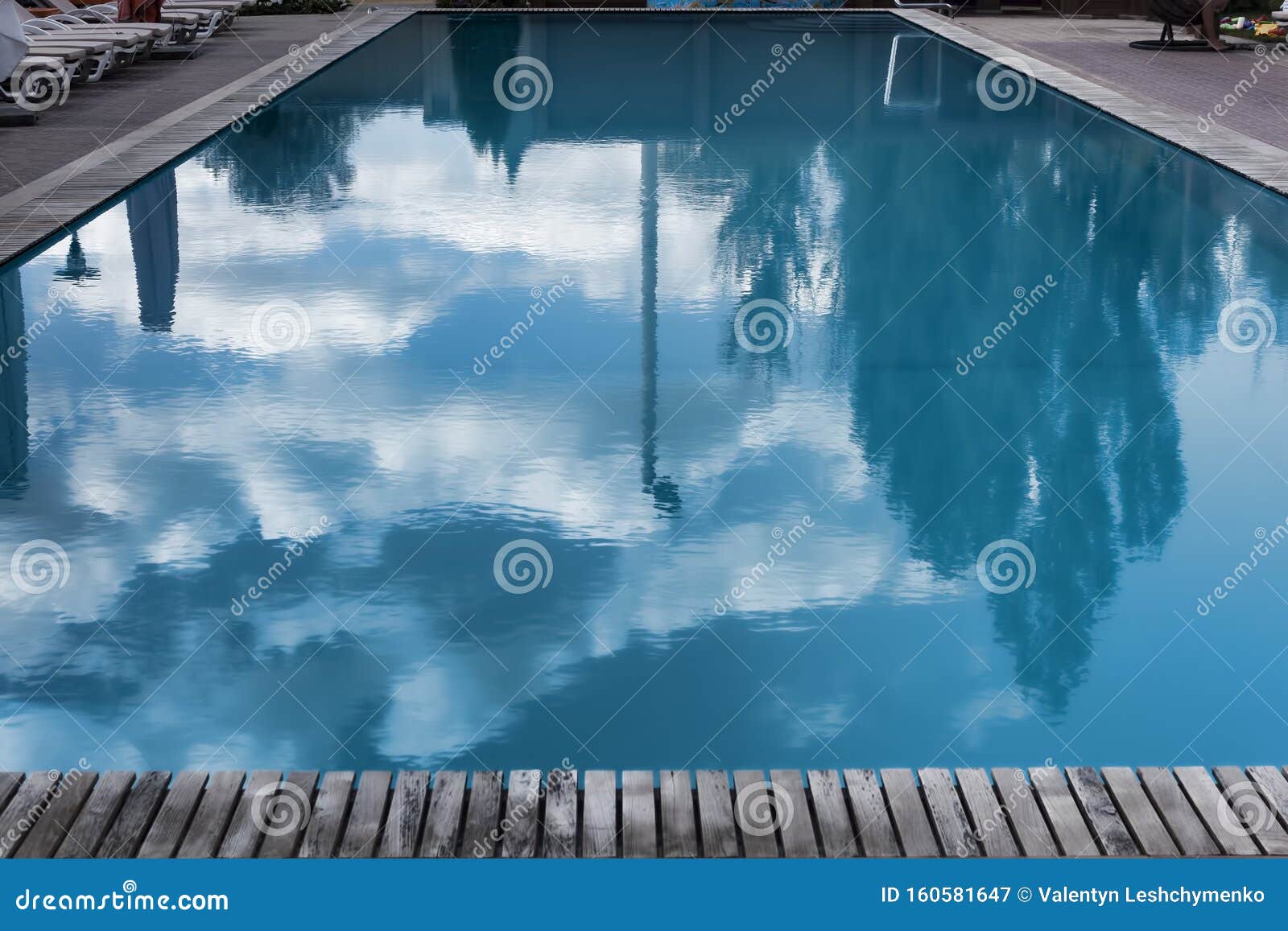 Reflection of a Cloudy Sky in the Water Stock Image - Image of design ...