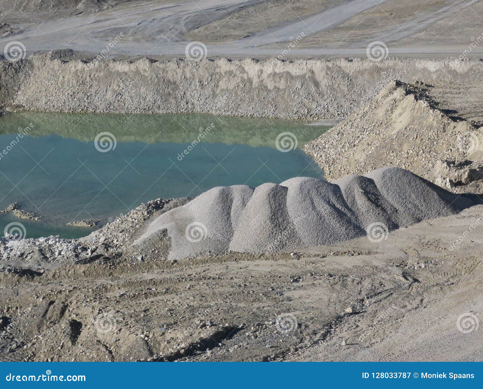 Pool of Blue Water in a Sand Quarry or Pit Stock Image - Image of ...