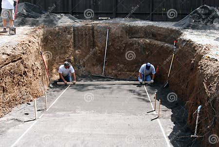 Pool builders stock photo. Image of middle, outside, prospector - 2487234