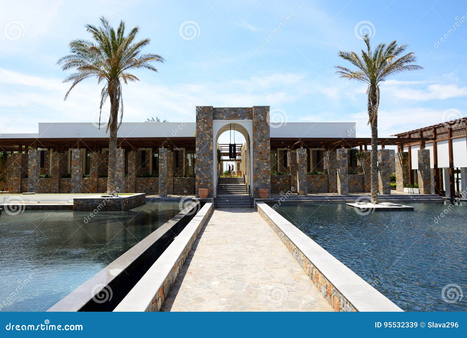 The Pool and Building of Luxury Hotel Editorial Stock Image - Image of ...