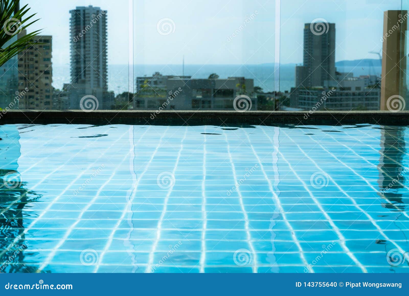 A Pool that is Built on the Rooftop of the Building Stock Photo - Image ...