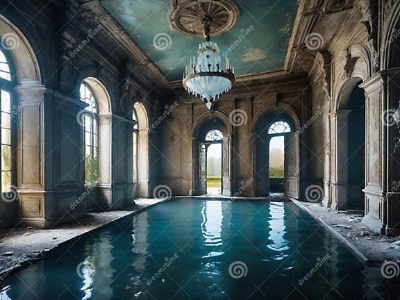Pool in the castle stock illustration. Illustration of historical ...