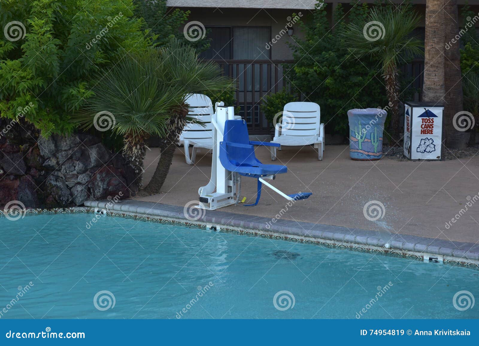 Pool chair for disabled editorial stock image. Image of assisted - 74954819
