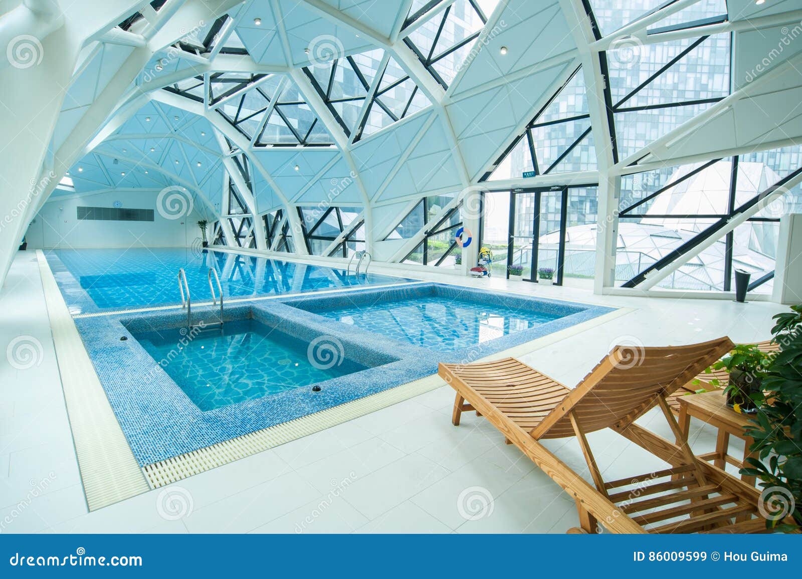 Pool chair inside the pool stock image. Image of lounge - 86009599