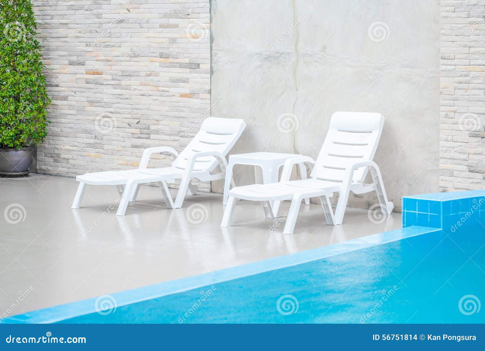 Pool chair inside the pool stock photo. Image of blue - 56751814