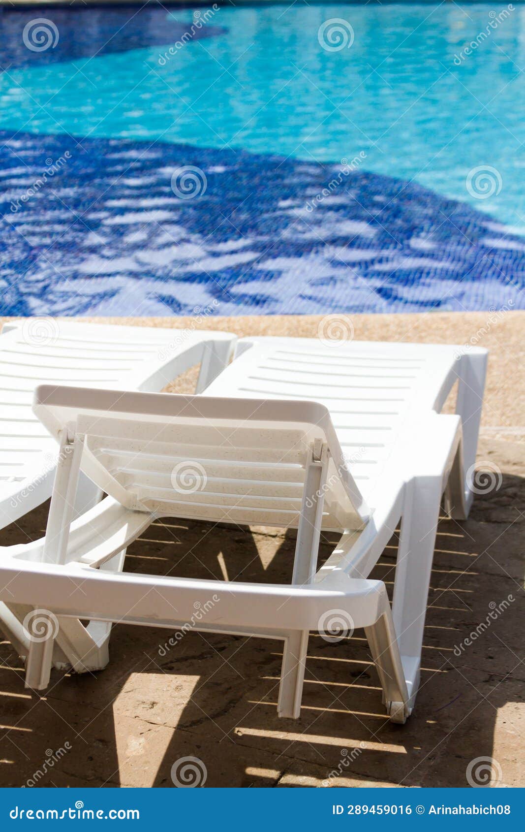 Pool chairs stock photo. Image of white, leisure, nature - 289459016