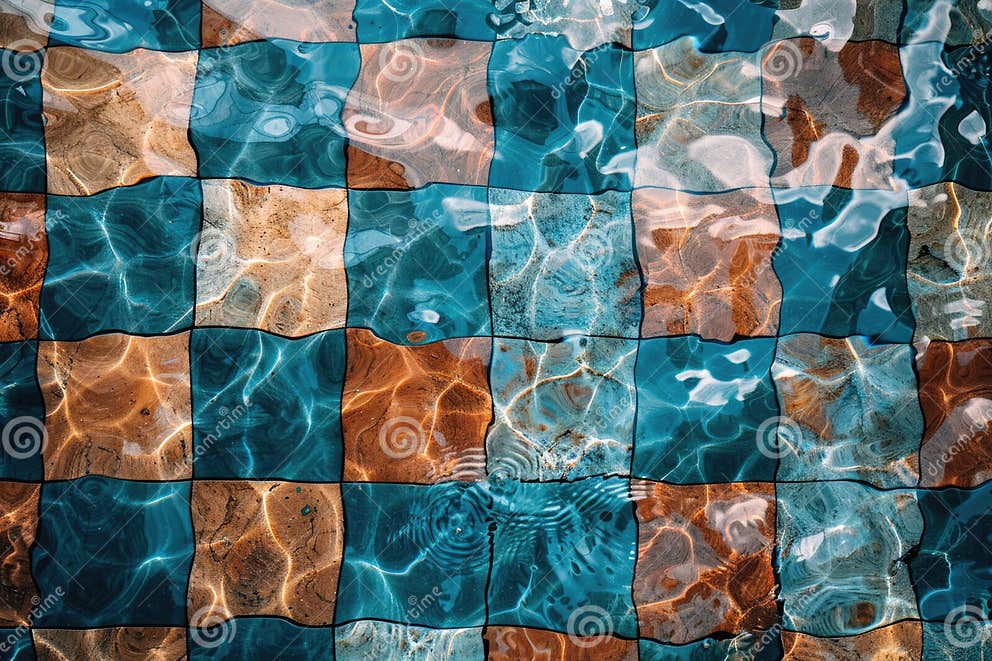 A Pool with a Checkerboard Pattern in the Water Stock Photo - Image of ...