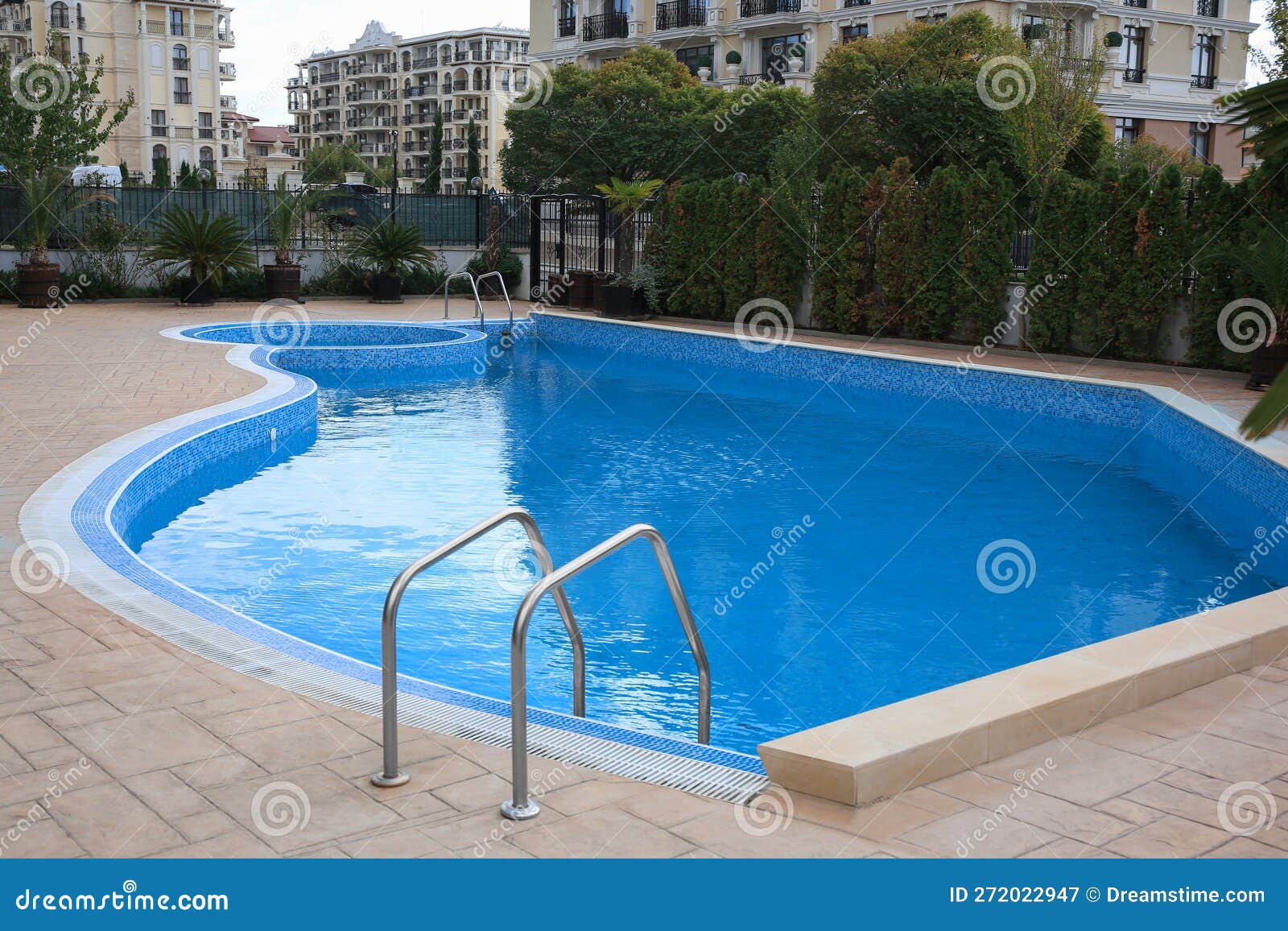 Grab Bars Stainless In The Pool Stock Image | CartoonDealer.com #146171455