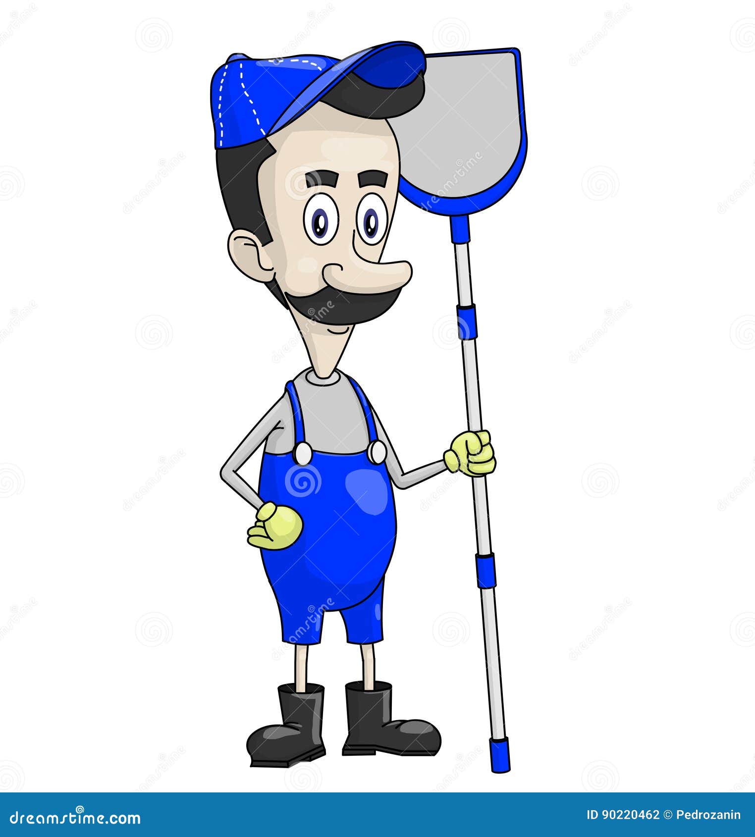 Pool Cleaner stock vector. Illustration of draw, character - 90220462