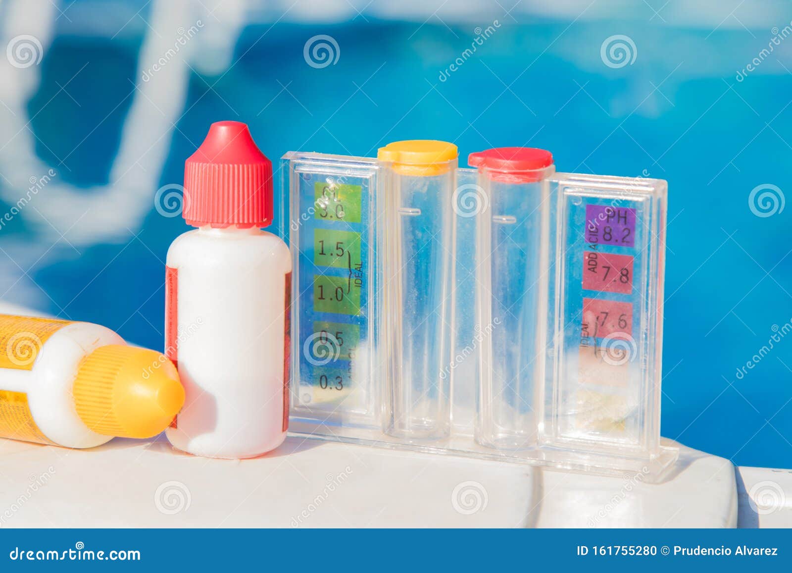 Pool Cleaning and Maintenance Stock Photo - Image of containers ...