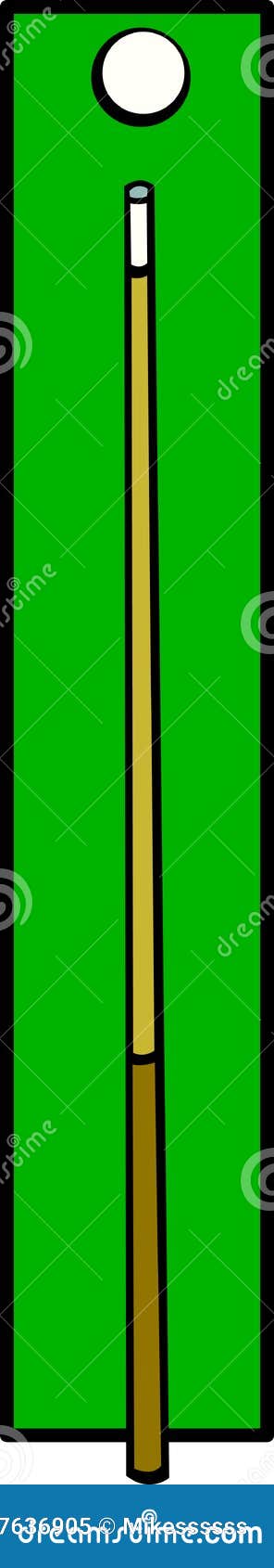 Pool Cue and Ball Vector Illustration Stock Vector - Illustration of ...