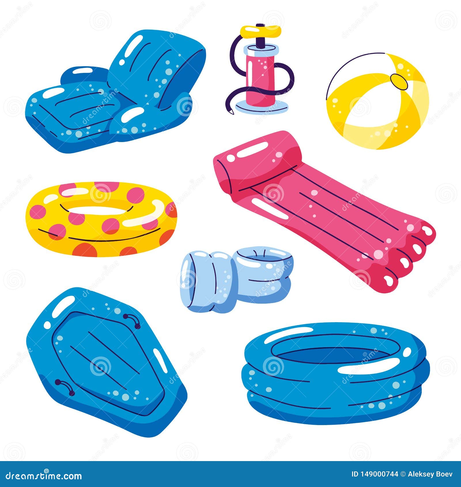 Pool Cute Kids Inflatable Floats, Vector Isolated Design Elements ... Pool Cute Kids Inflatable Floats, Vector Isolated Design Elements ...