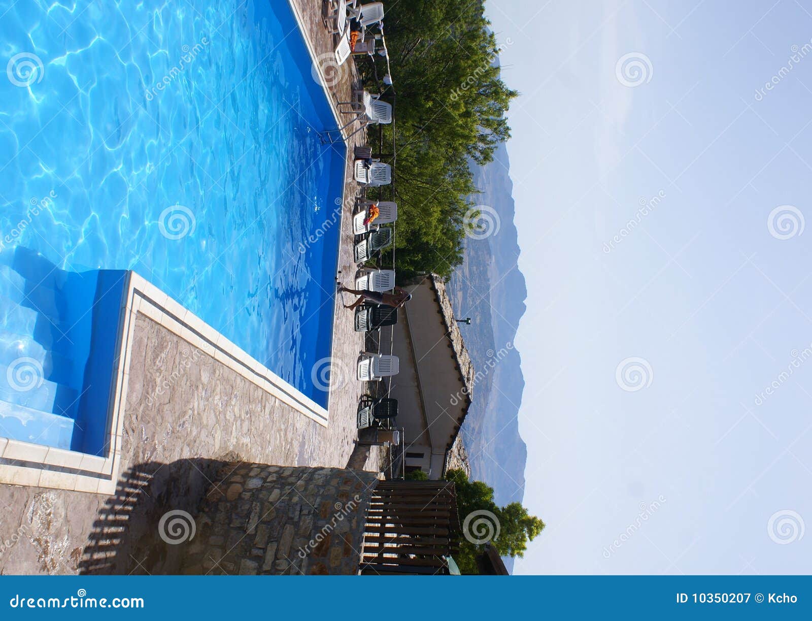 Pool deck in countryside stock image. Image of fence - 10350207