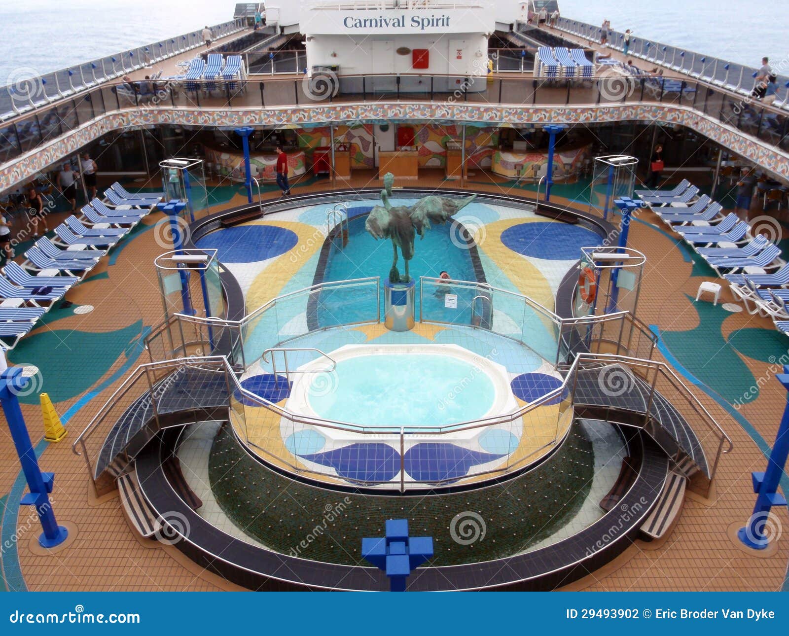 Pool deck of Cruise ship editorial photography. Image of morning - 29493902