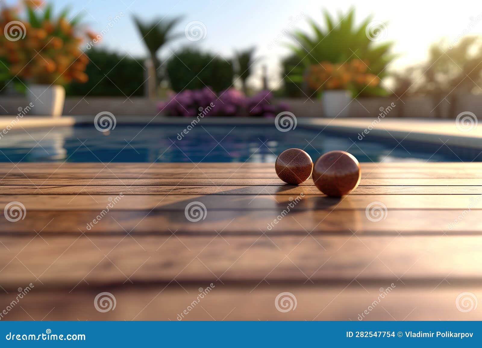 Pool deck. Generated by AI stock illustration. Illustration of property ...