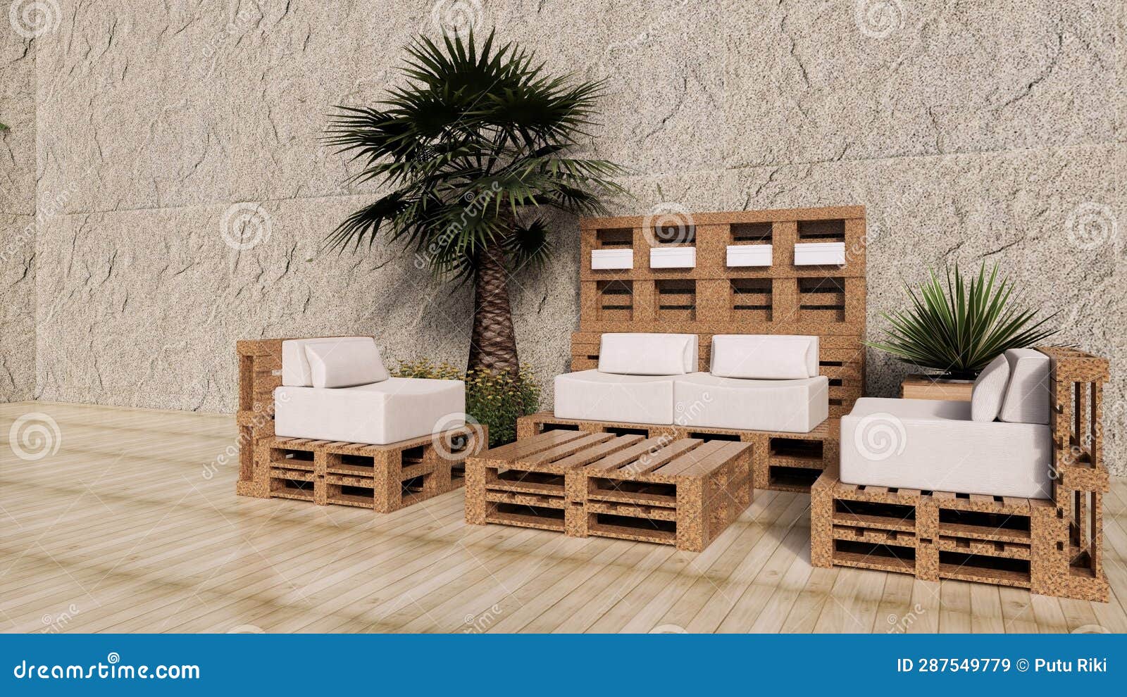 Pool Deck with Tropical Sofa Set Stock Image - Image of global, natural ...