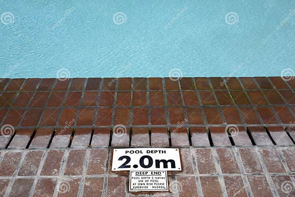 Pool depth sign stock photo. Image of paved, deep, leisure - 4824466