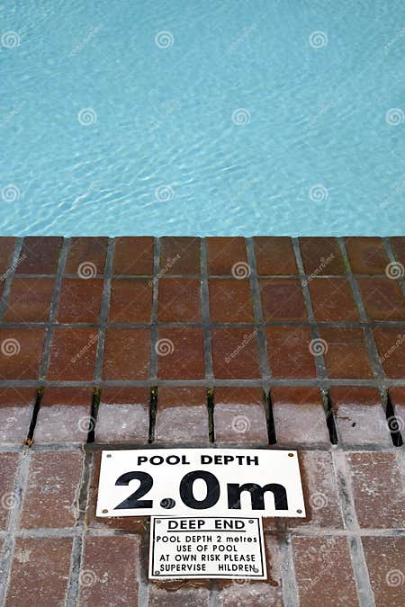 Pool depth sign stock image. Image of leisure, sign, exterior - 4824491