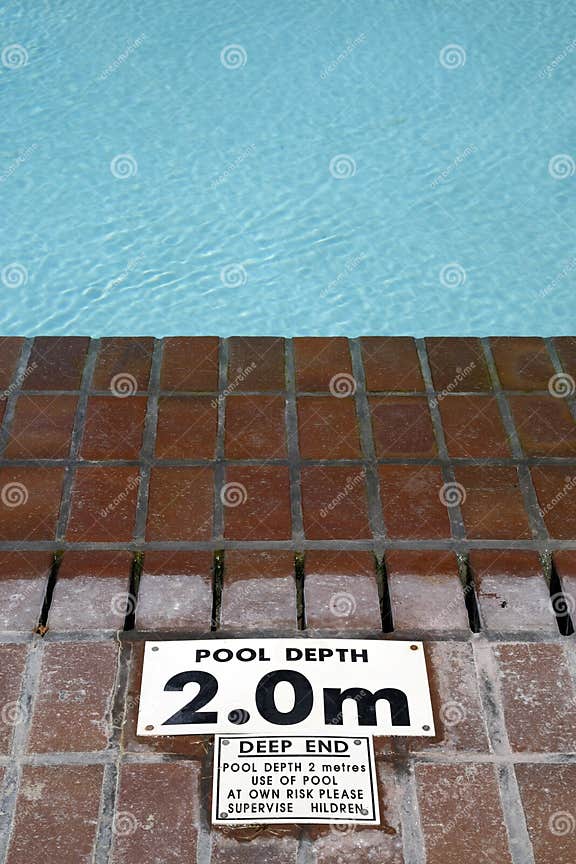 Pool depth sign stock image. Image of leisure, sign, exterior - 4824491