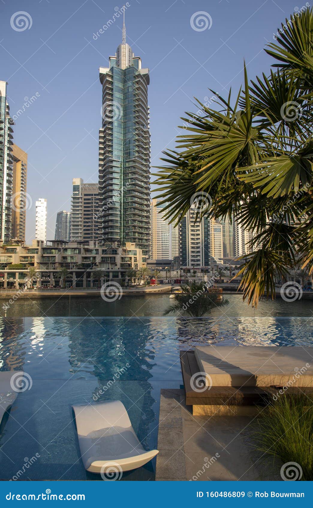 Pool in Dubai editorial stock image. Image of beach - 160486809