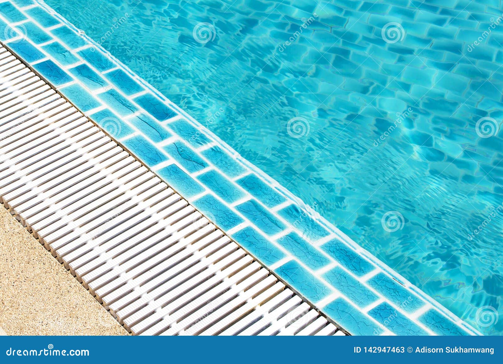 Pool Edge with Drainage Grill Stock Image - Image of relaxation ...