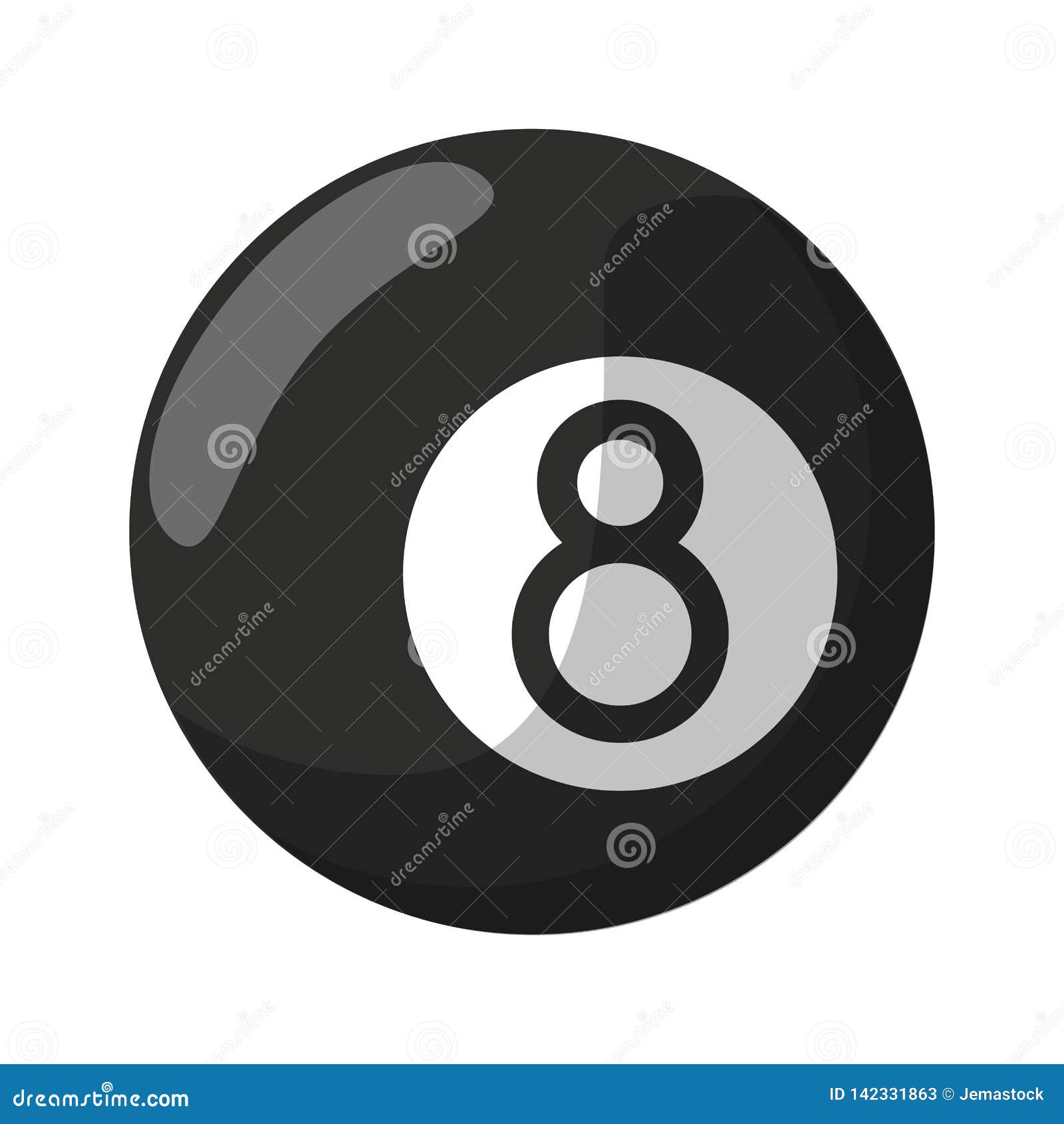 Pool Eight Ball Cartoon Isolated Stock Vector - Illustration of design ...