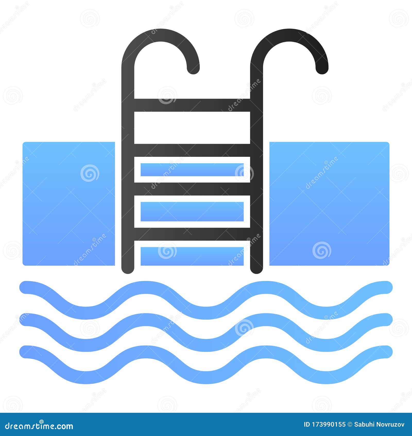 Pool Flat Icon. Swimming Pool Vector Illustration Isolated on White ...