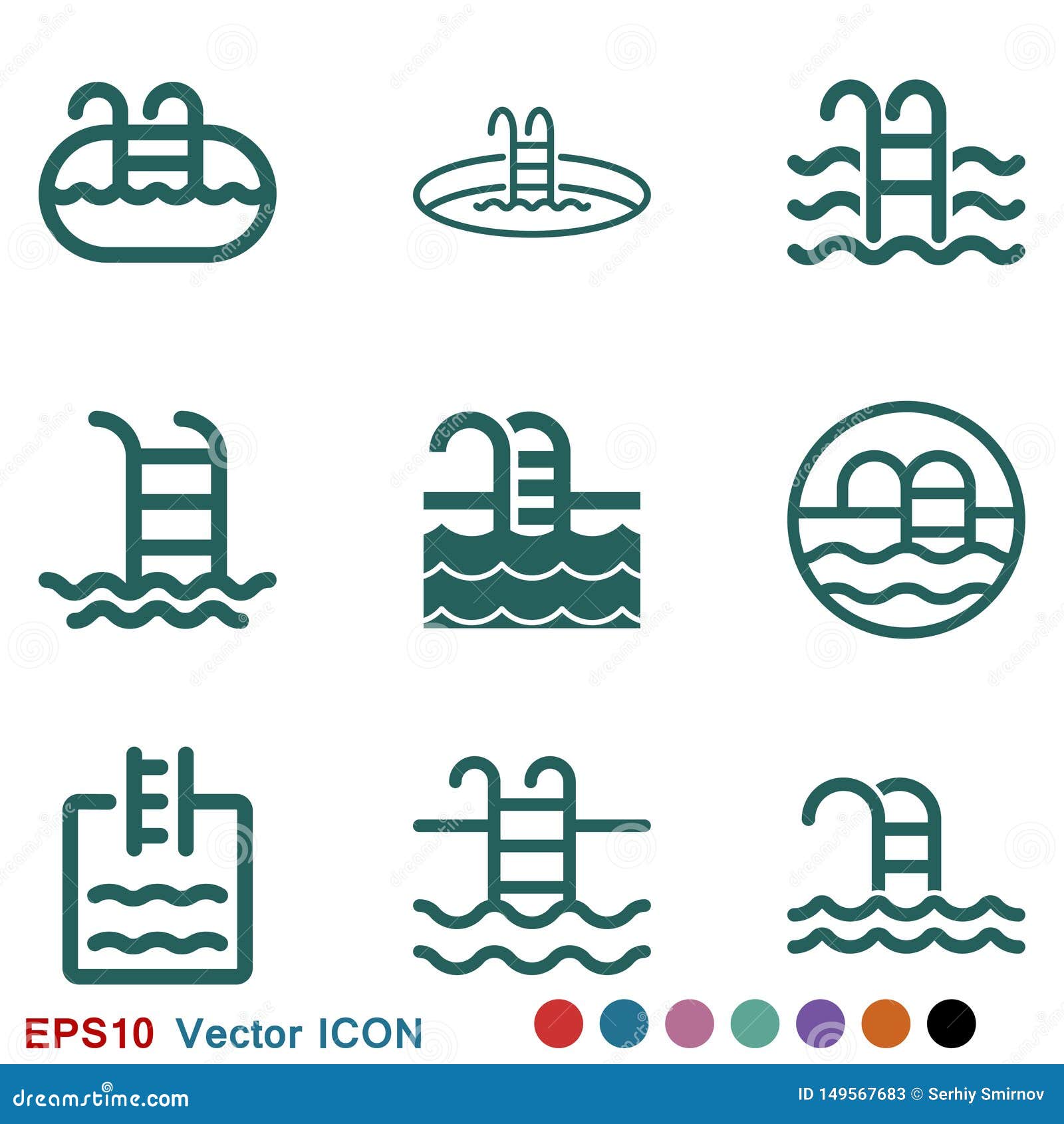 Pool Flat Icon Vector Sign Symbol for Design Stock Illustration ...