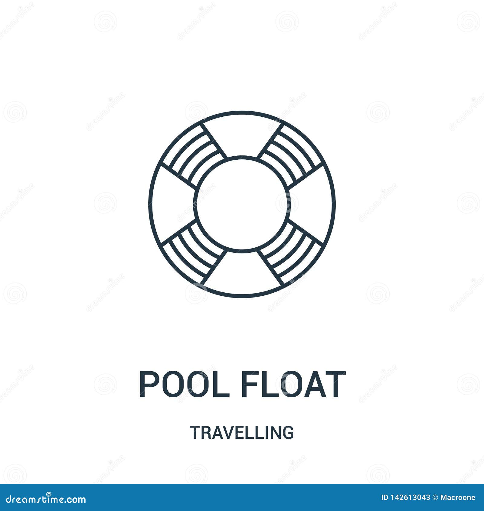 Pool Float Icon Vector from Travelling Collection. Thin Line Pool Float ...