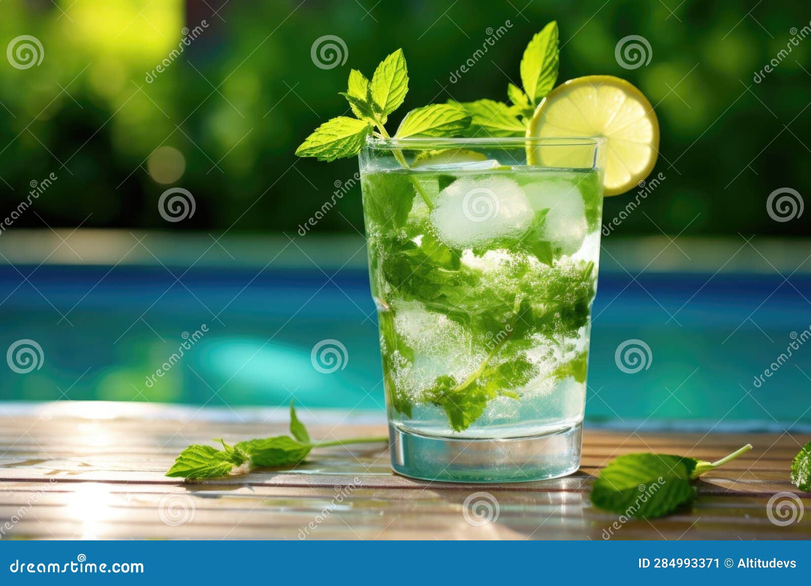 Pool Float Shaped Like a Mojito Cocktail Stock Illustration ...