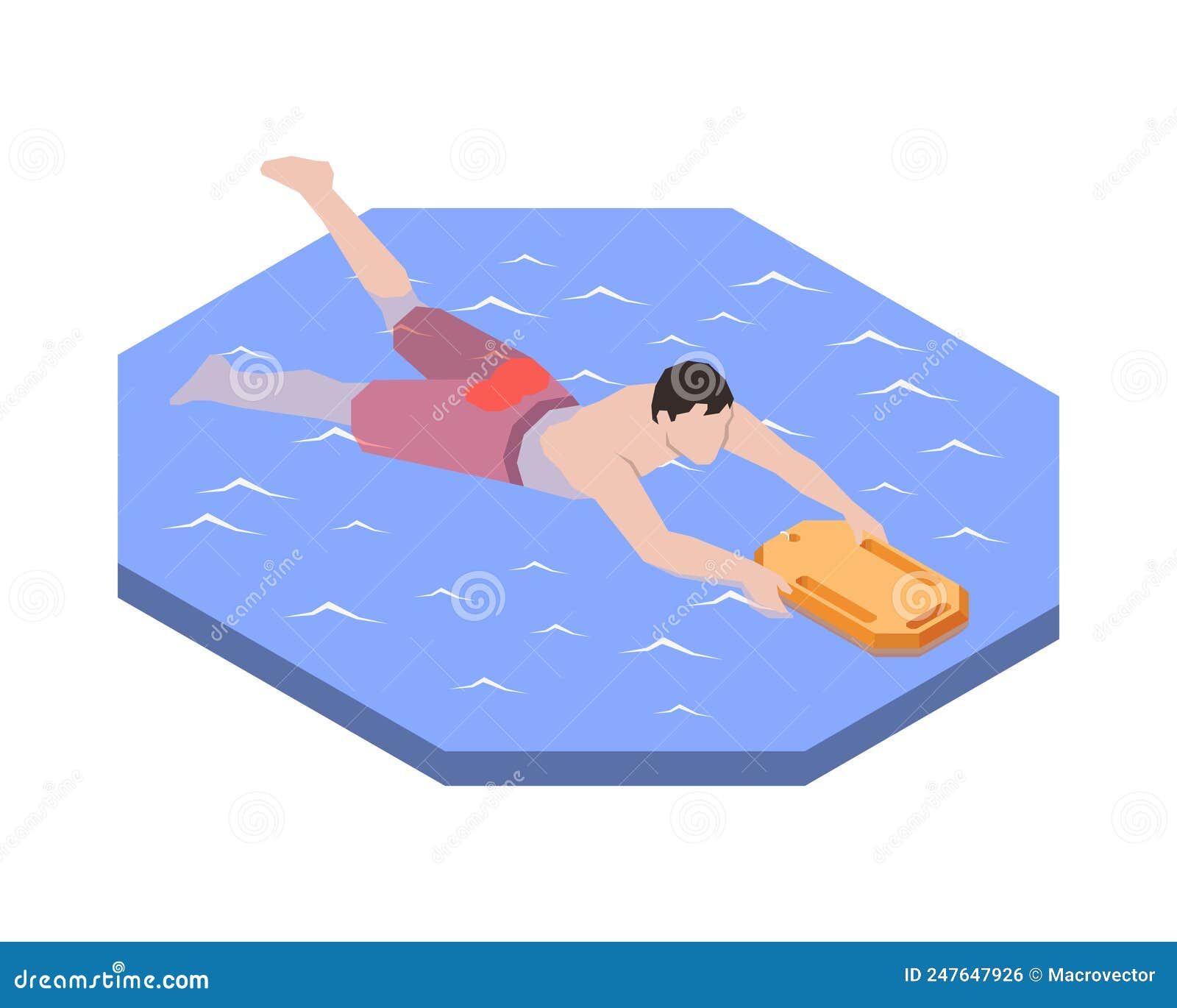 Pool Floating Man Composition Stock Vector - Illustration of elements ...