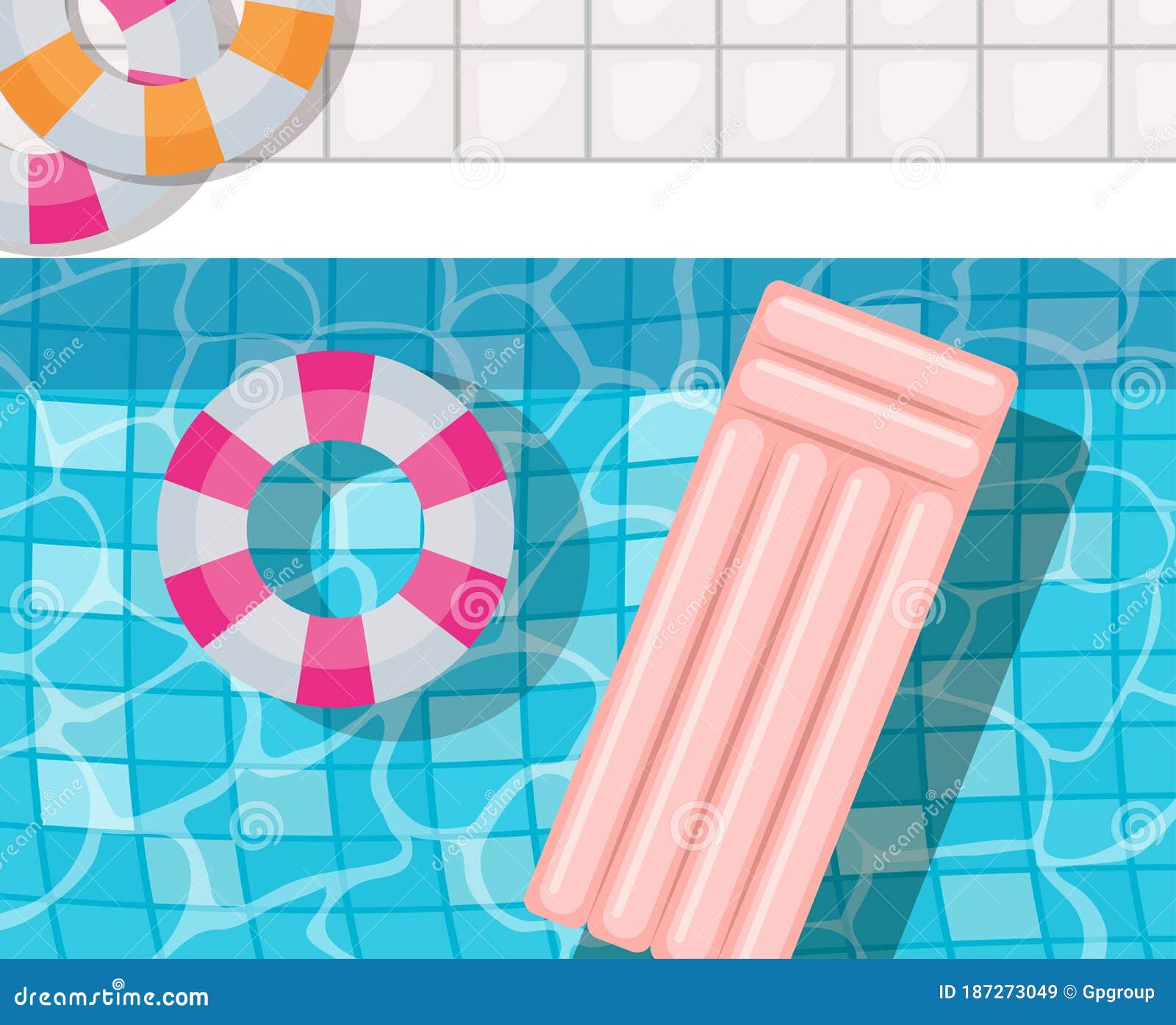 Pool with Floats Top View Vector Design Stock Vector - Illustration of ...